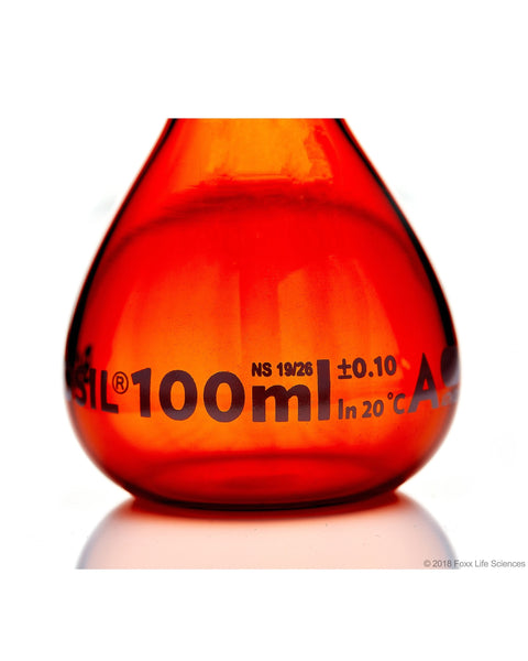 Amber Volumetric Flask - Wide Neck - With Glass I/C Stopper - Class A ...