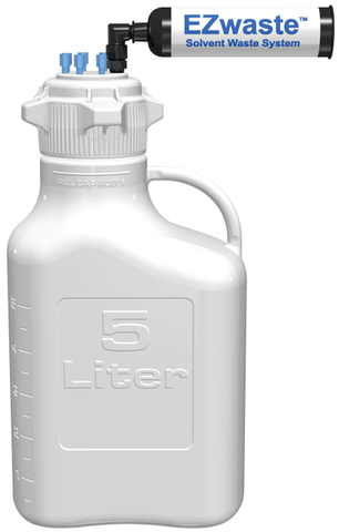 EZwaste® HD Safety Vent Carboy 5L HDPE with VersaCap® 83mm, 4 ports for ...
